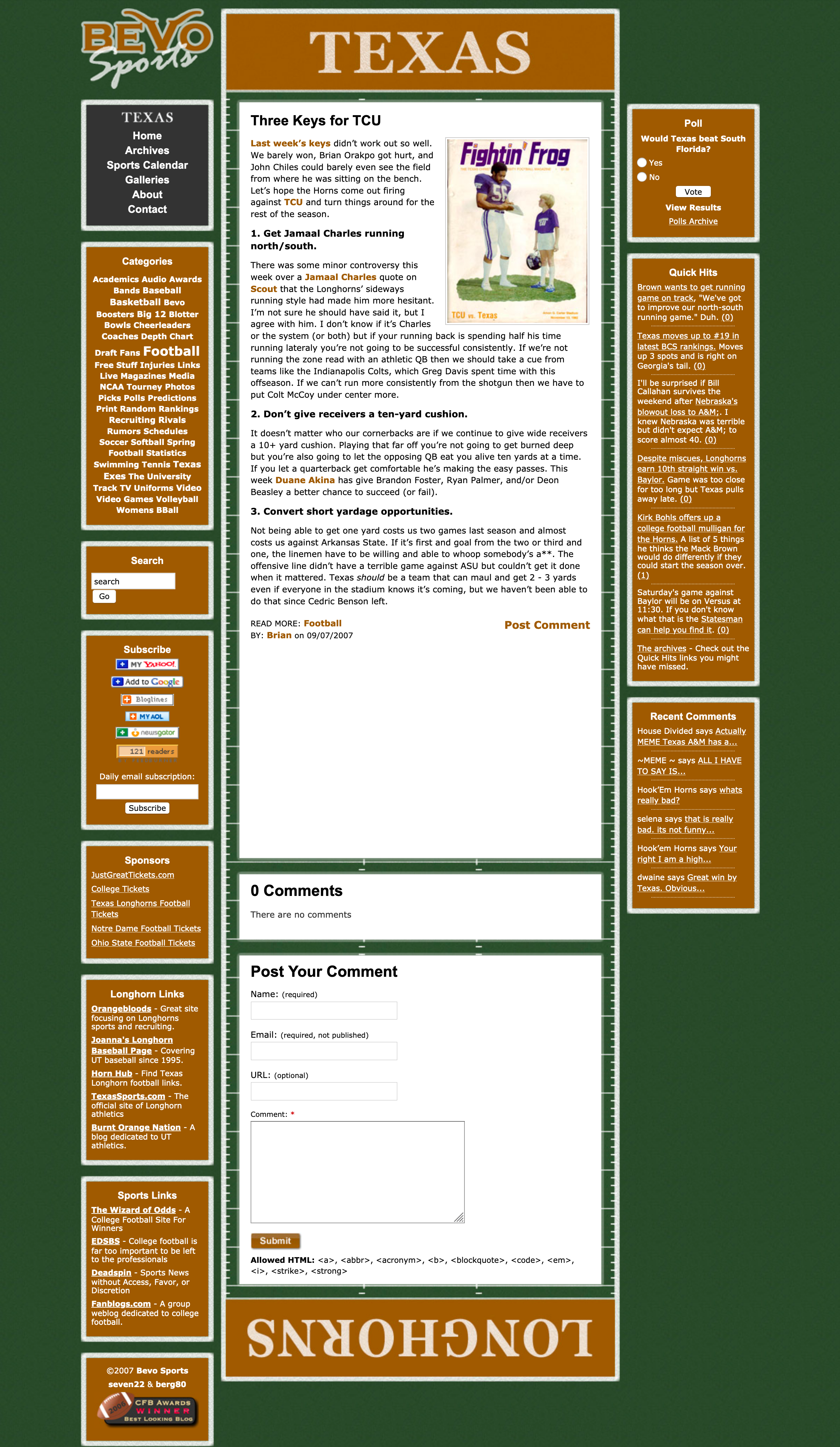 40 Acres Sports Website and Social Media – Brian Behrend